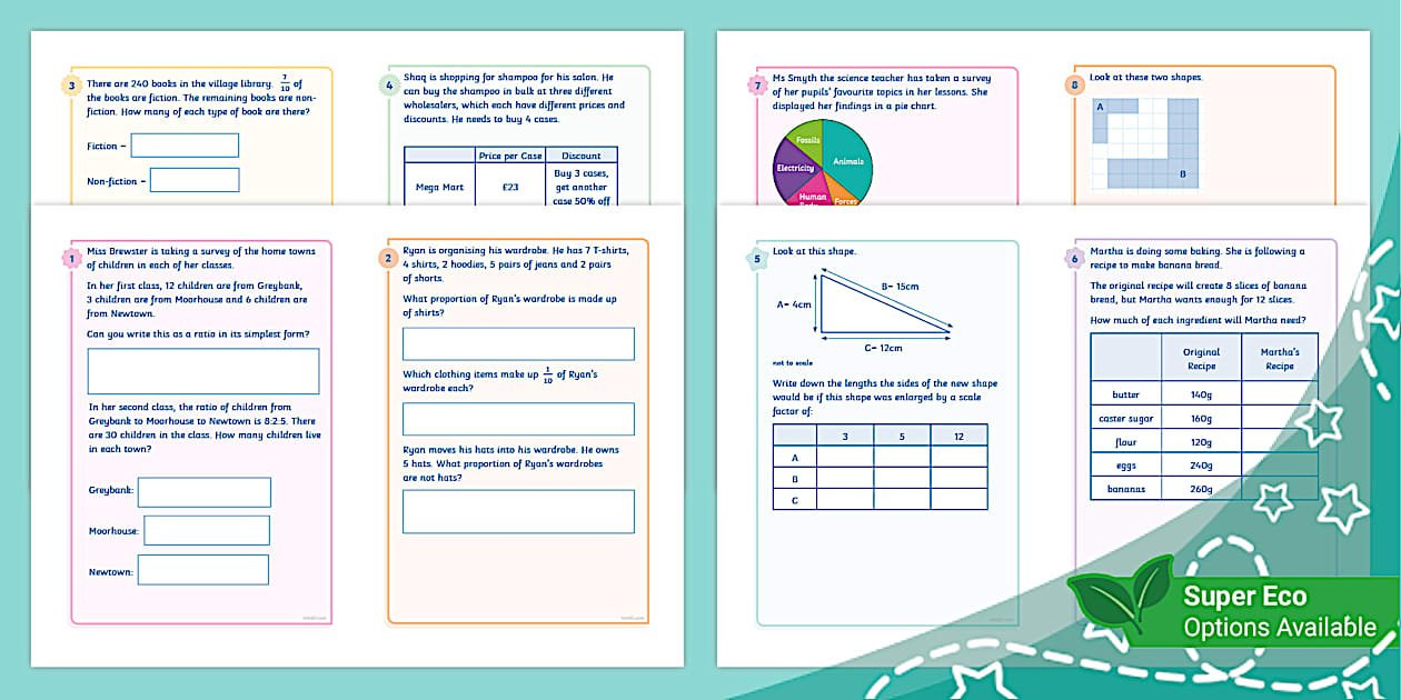 Ratio and Proportion: Challenge Cards (Ages 10 - 11)