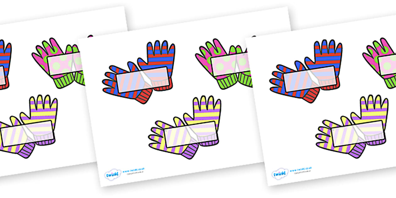Editable Self-Registration Labels (Wooly Gloves) - Twinkl