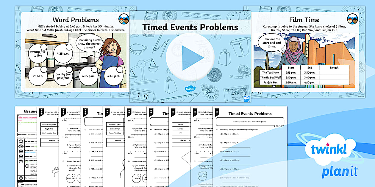 PlanIt Maths Y3 Measurement Lesson Pack 20 Comparing Timed Events (2)