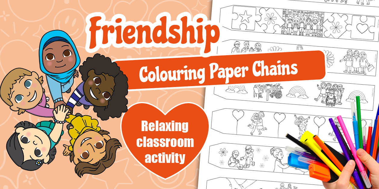 Friendship Colouring Paper Chains