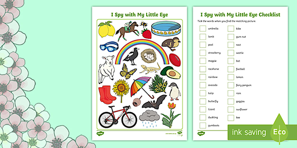 Spring Themed I Spy With My Little Eye Activity - Twinkl