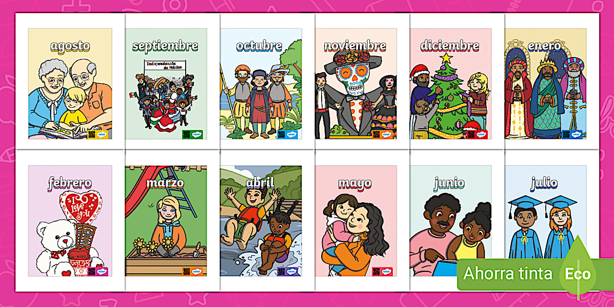 Portadas mensuales para cuadernos festividades - Twinkl