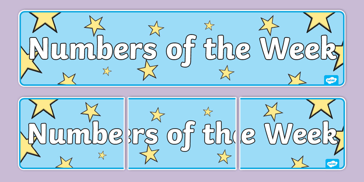 👉 Numbers of the Week Display Banner (teacher made)