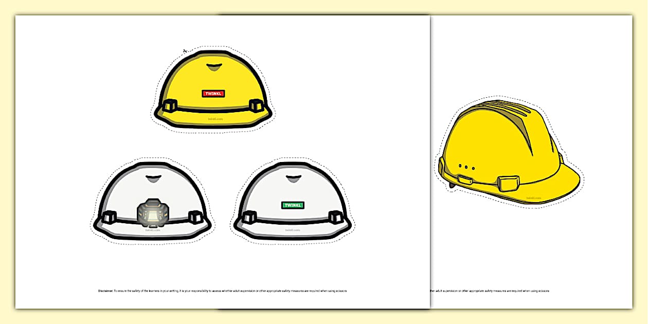 Hard Hat Cut-Outs - Twinkl Role Play Items (teacher made)