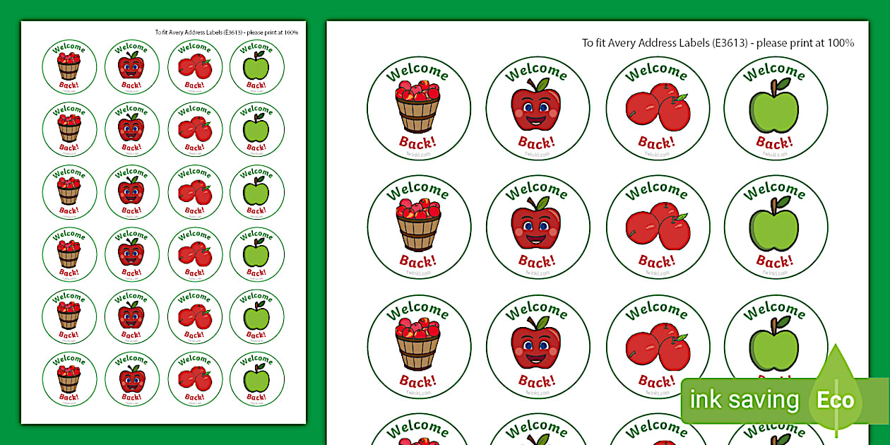 Apple Welcome Back to School Stickers (teacher made)