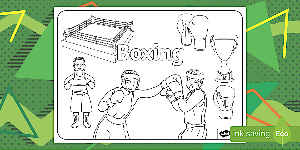 Boxing Doodle Colouring Page (teacher made) - Twinkl