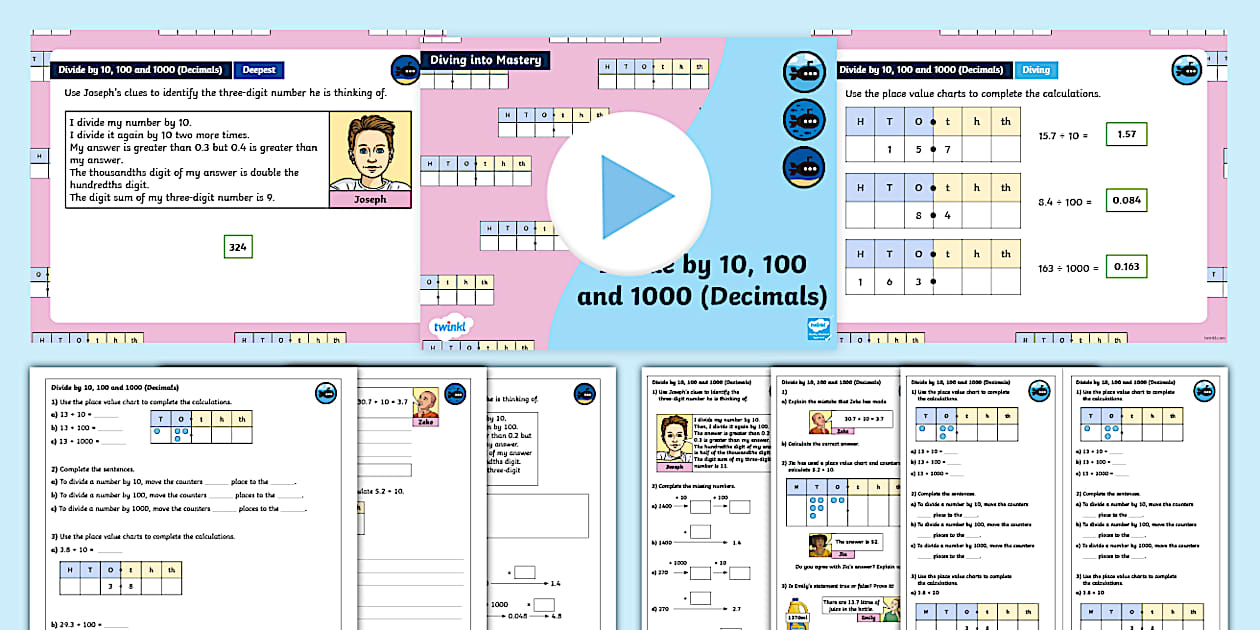 👉 Y5 DiM: Step 11 Divide by 10, 100 and 1000 Teaching Pack