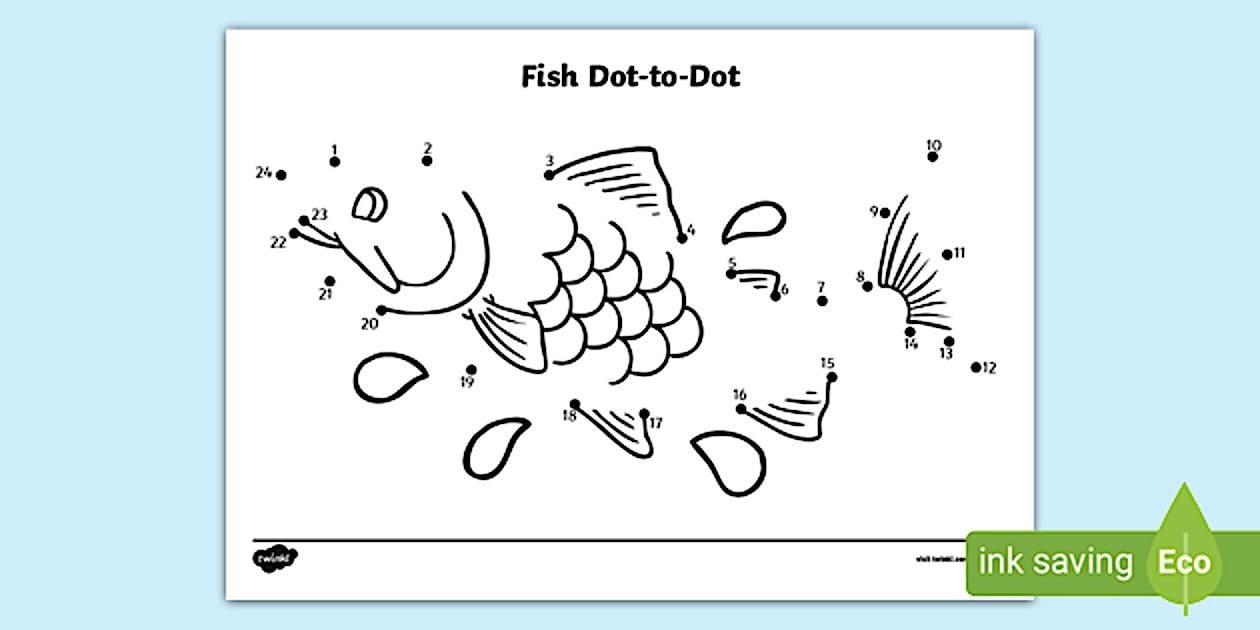 Cartoon Fish Dot to Dot | Printable Resources | Twinkl