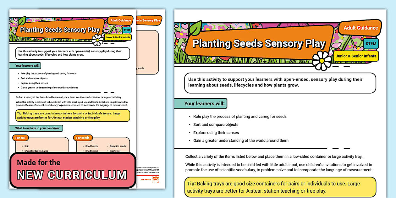 Planting Seeds Sensory Play Activity Guidance - Twinkl