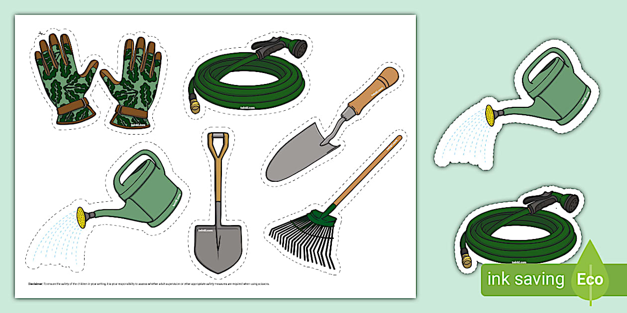 Gardening Tools Display Cut-Outs - Twinkl