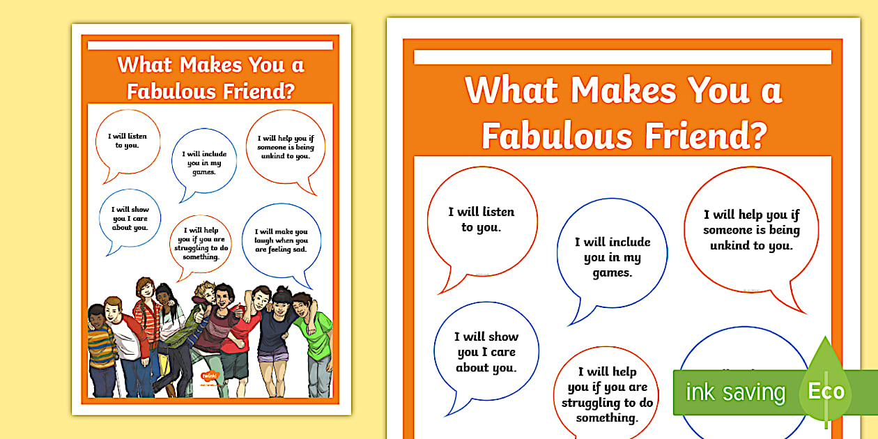 Friends Poster | What Makes a Fabulous Friend? | Twinkl