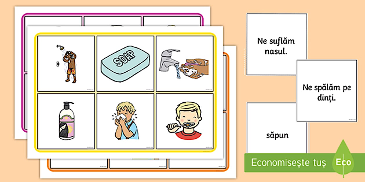 Obiecte de igienă personală - Joc Bingo (teacher made)