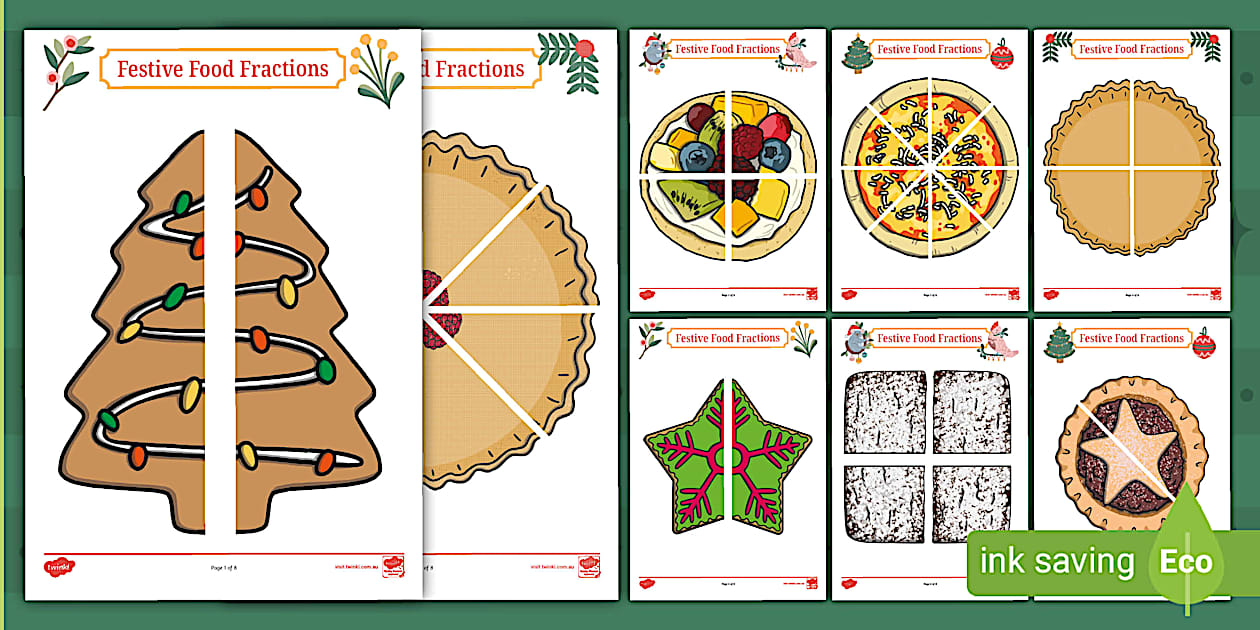 Festive Food Fractions (Teacher-Made) - Twinkl