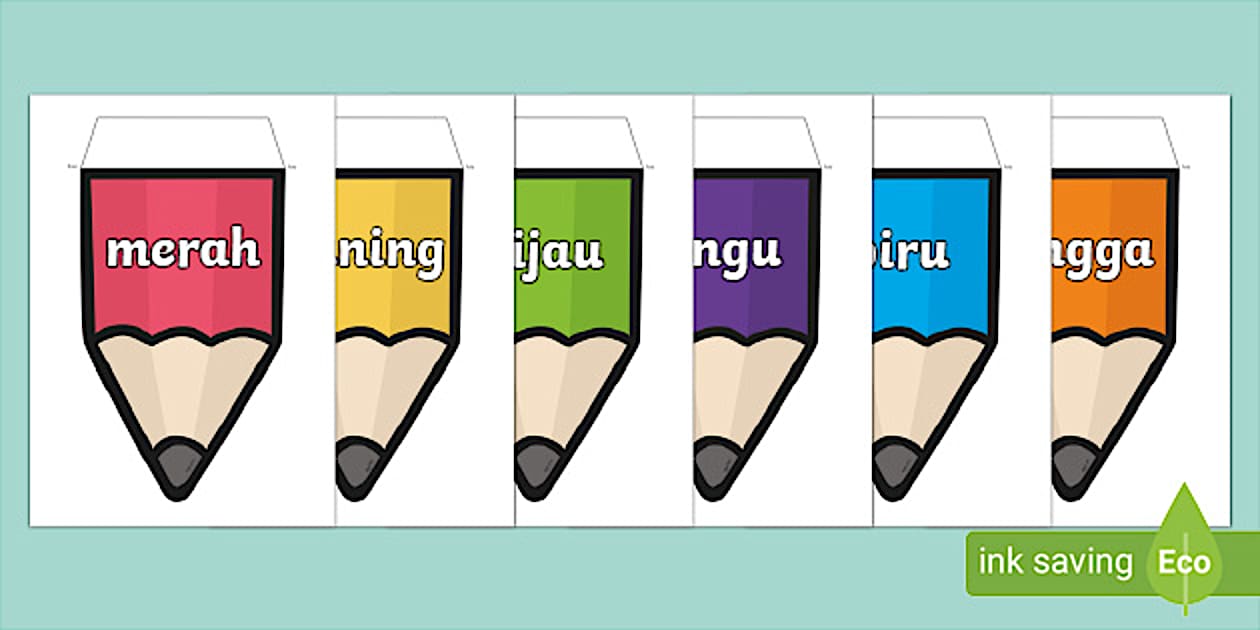 Coloured Pencils Bunting Indonesian (Teacher-Made) - Twinkl