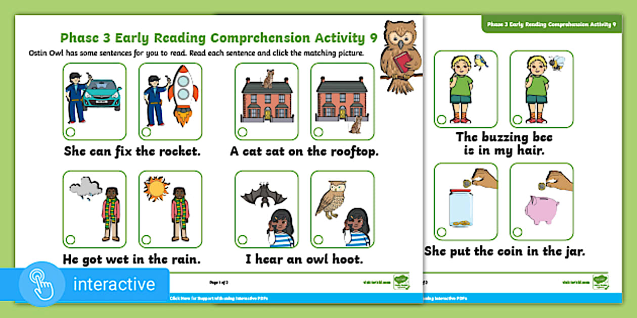 Interactive PDF: Phase 3 Early Reading Comprehension Activity 9