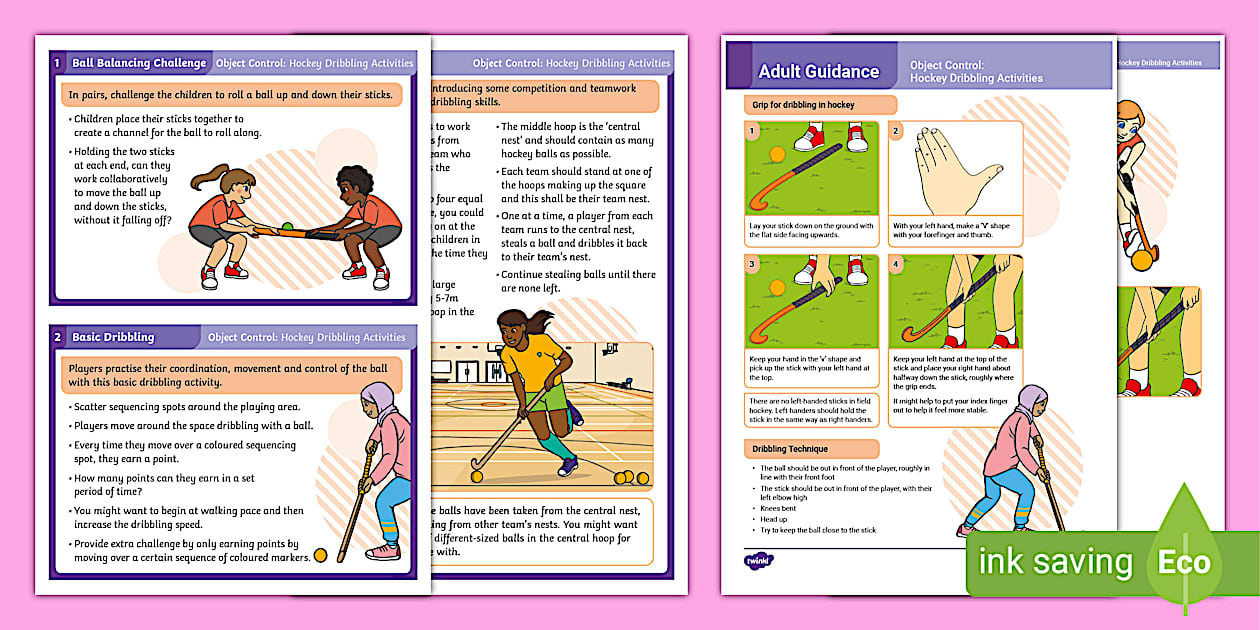 KS1 Object Control - Hockey Dribbling Activities