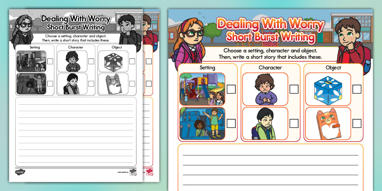 Dealing With Worry Short Burst Writing Template - Twinkl