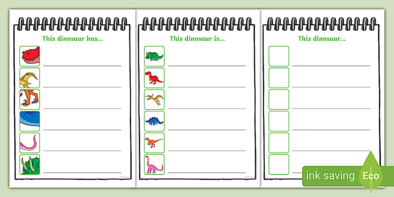 Dinosaurs Simple Writing Frame | Twinkl (Teacher-Made)