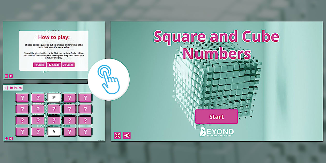 👉 Square and Cube Numbers - Pairs Game - Twinkl