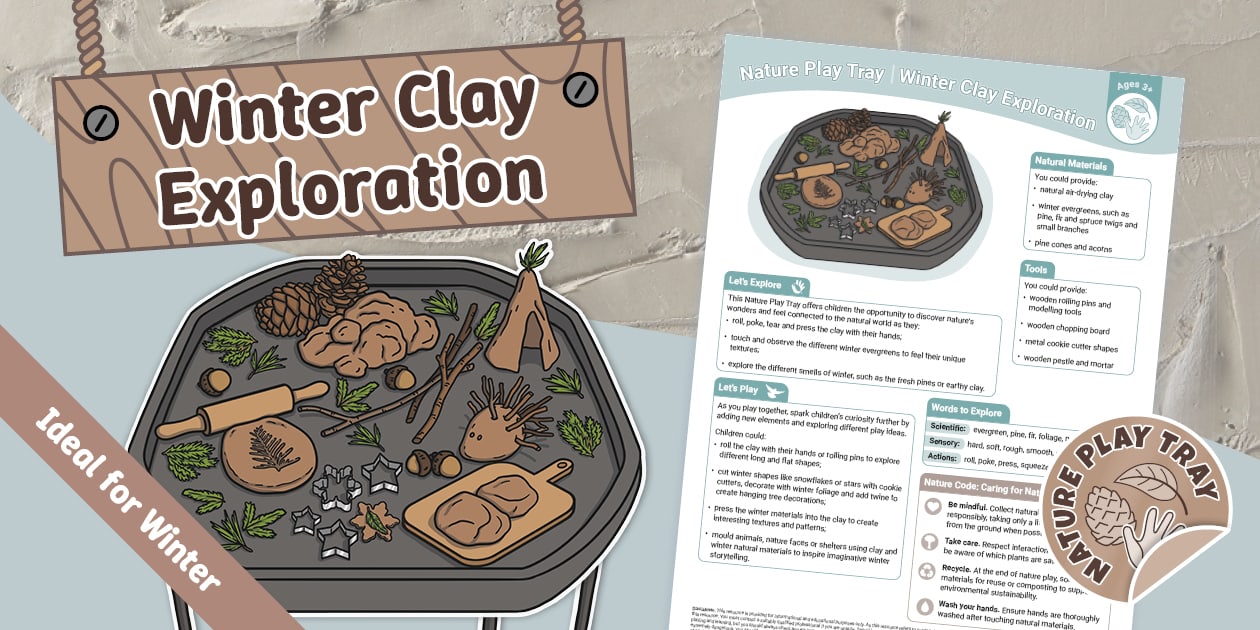 Nature Play Tray: Winter Clay Exploration | Twinkl