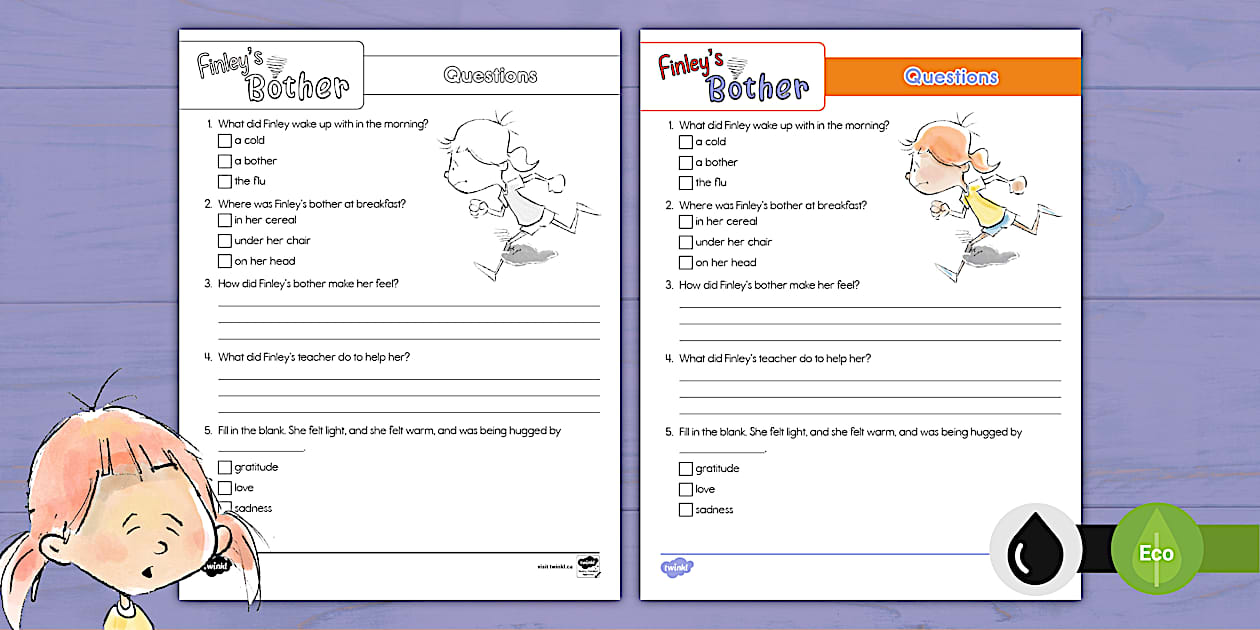 FREE! - Finley's Bother Primary Comprehension Questions