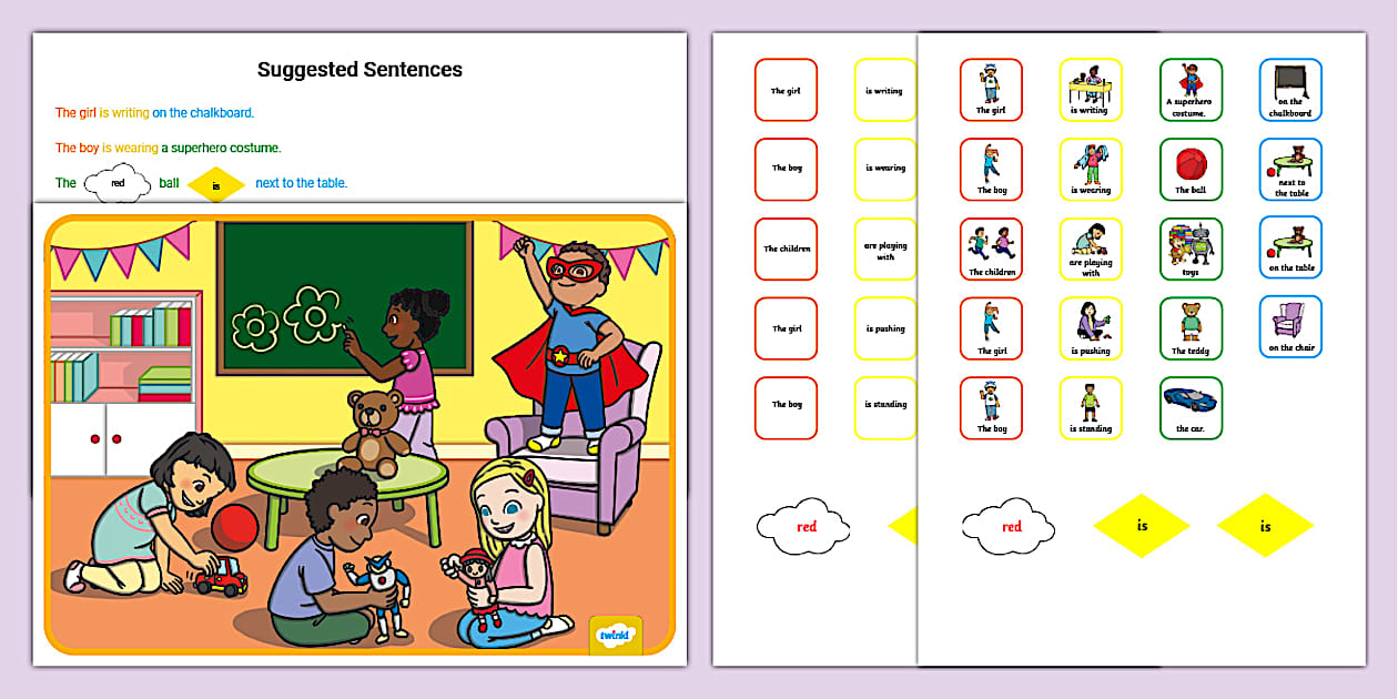 Colourful Semantics Toy Picture Scene. (teacher made)