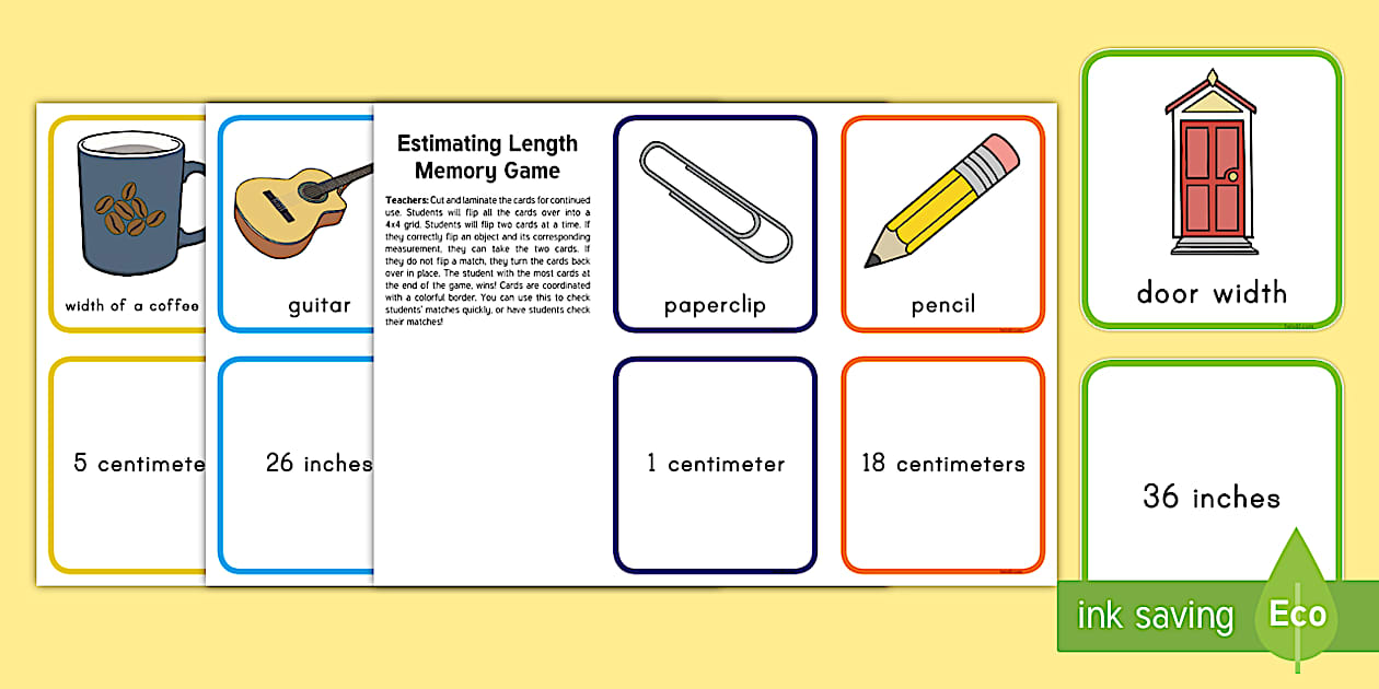 Estimating Length Matching Game (Teacher-Made) - Twinkl