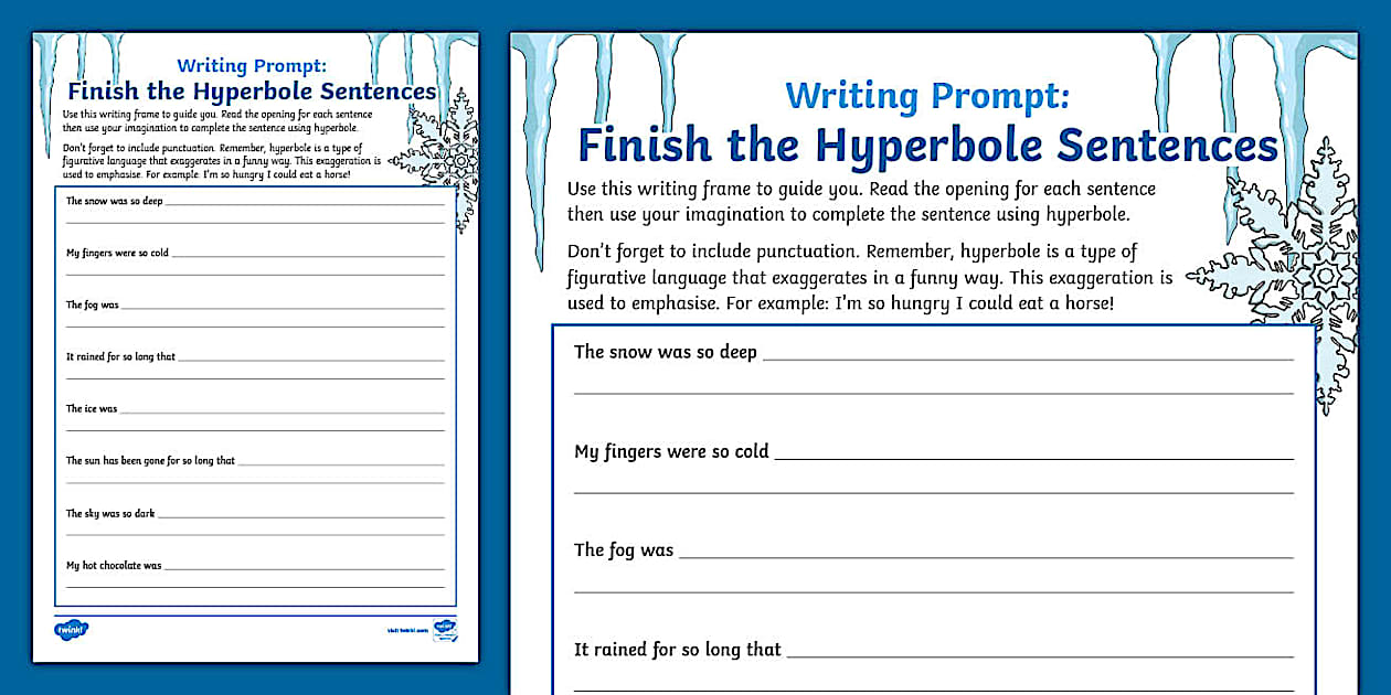Winter Hyperbole | Hyperbole About Winter | Twinkl | KS2