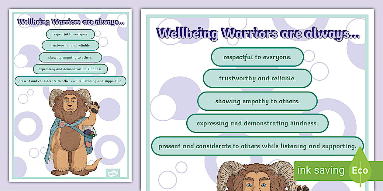 Wellbeing Warriors Rules Poster | Twinkl (teacher made)