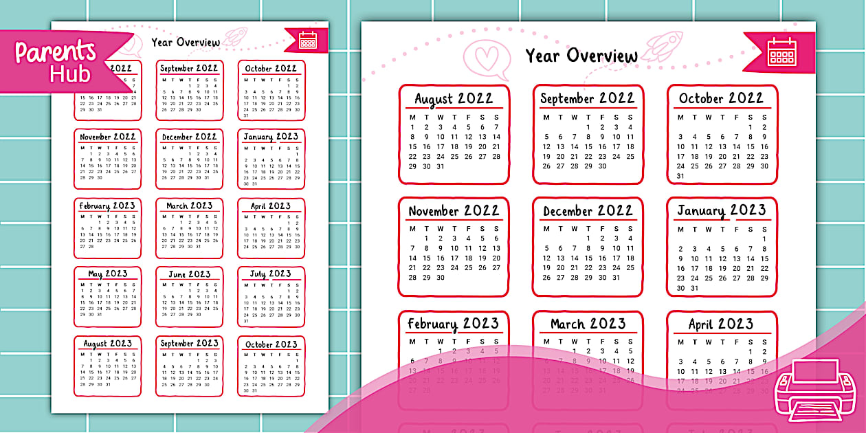 Parents | Yearly Calendar | Family Organiser