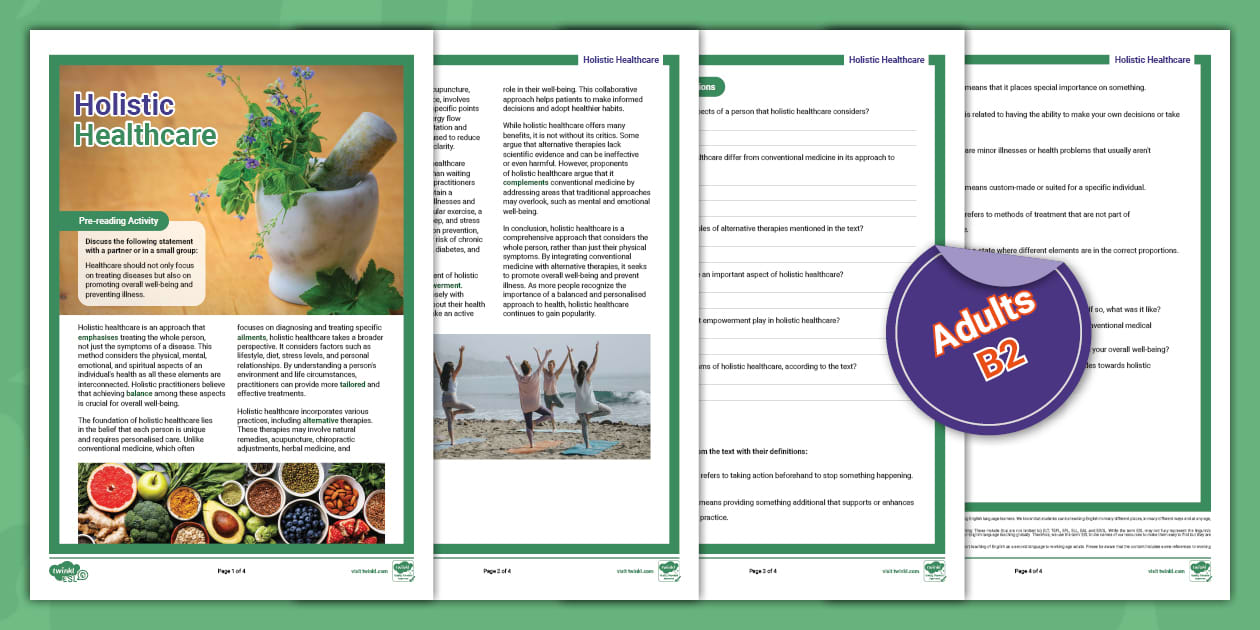 ESL Holistic Healthcare (teacher made) - Twinkl