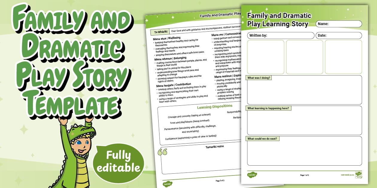 Family and Dramatic Play Story Template (editable)