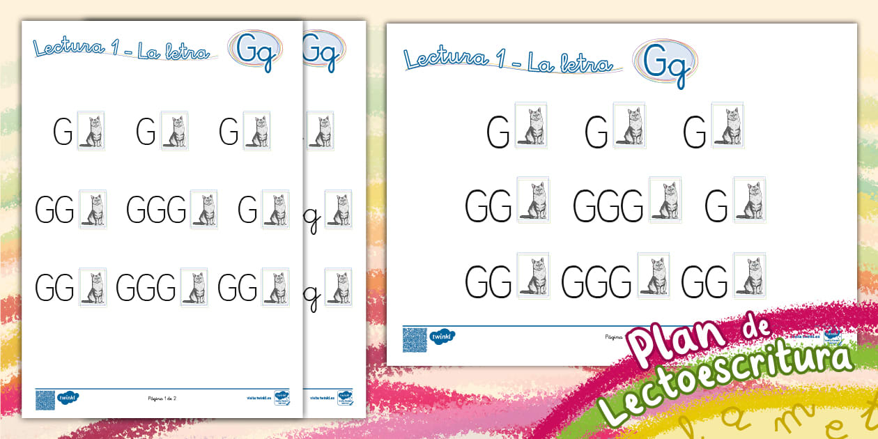 Plan de lectoescritura: La letra G - Lectura 1 - Twinkl