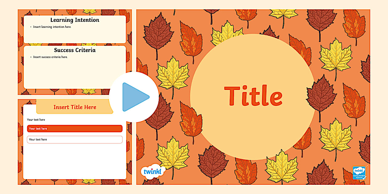 Autumn Colours Blank Template PowerPoint (teacher made)