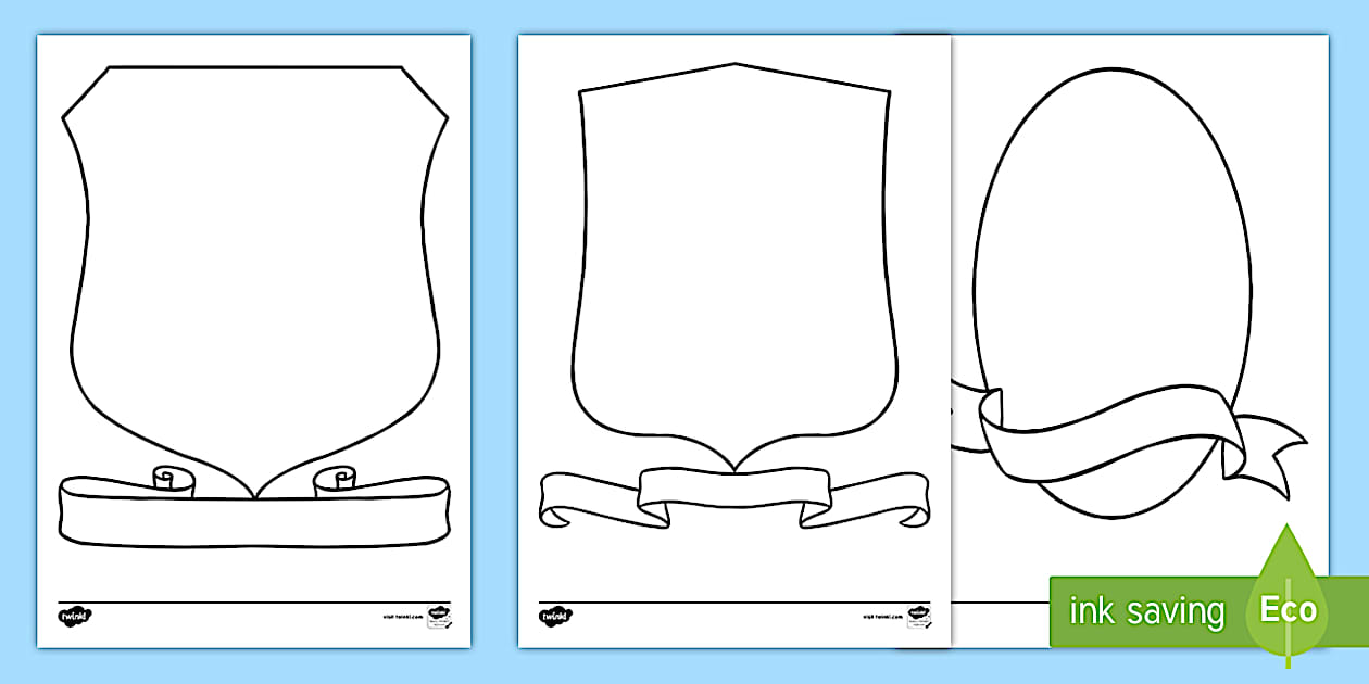 Blank Shield Template to Print PDF - F-2 Resources | Twinkl