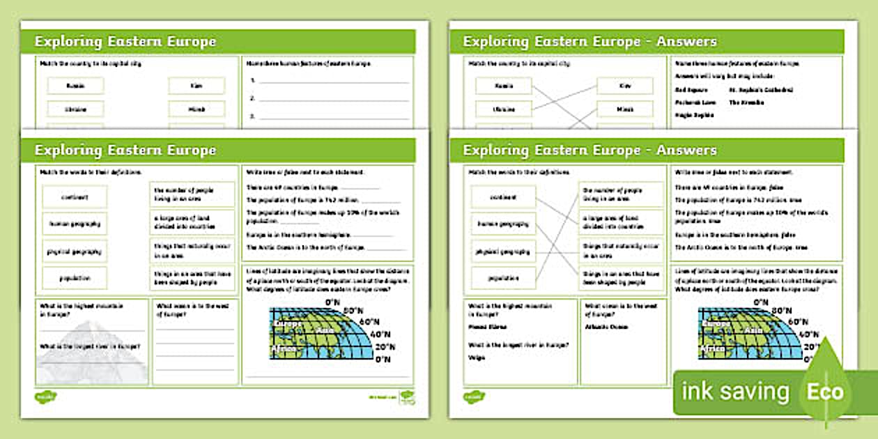Geography Revision Mat: Exploring Eastern Europe - Twinkl