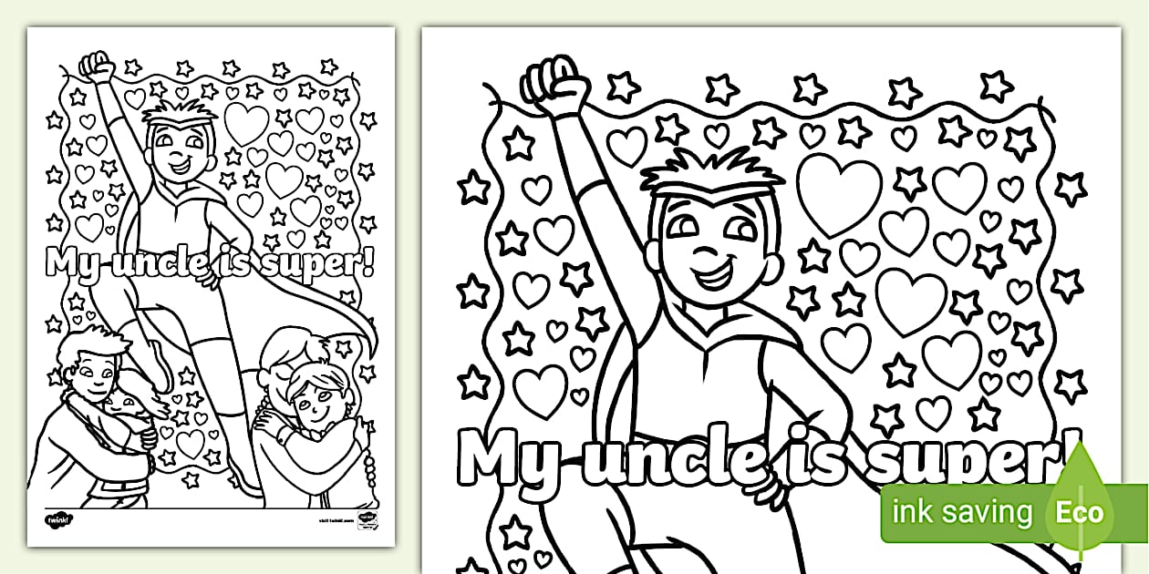 Super Uncle Colouring Sheet