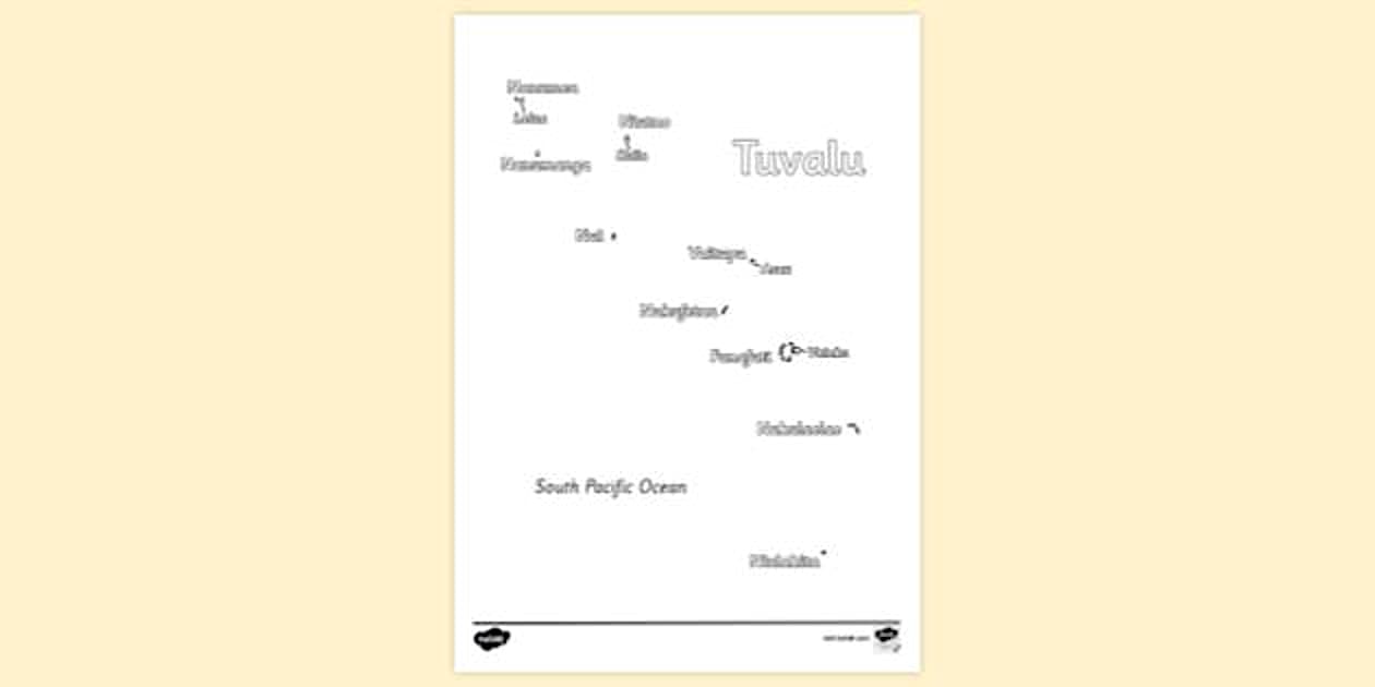 Tuvalu Map Colouring | Colouring Sheets - Twinkl