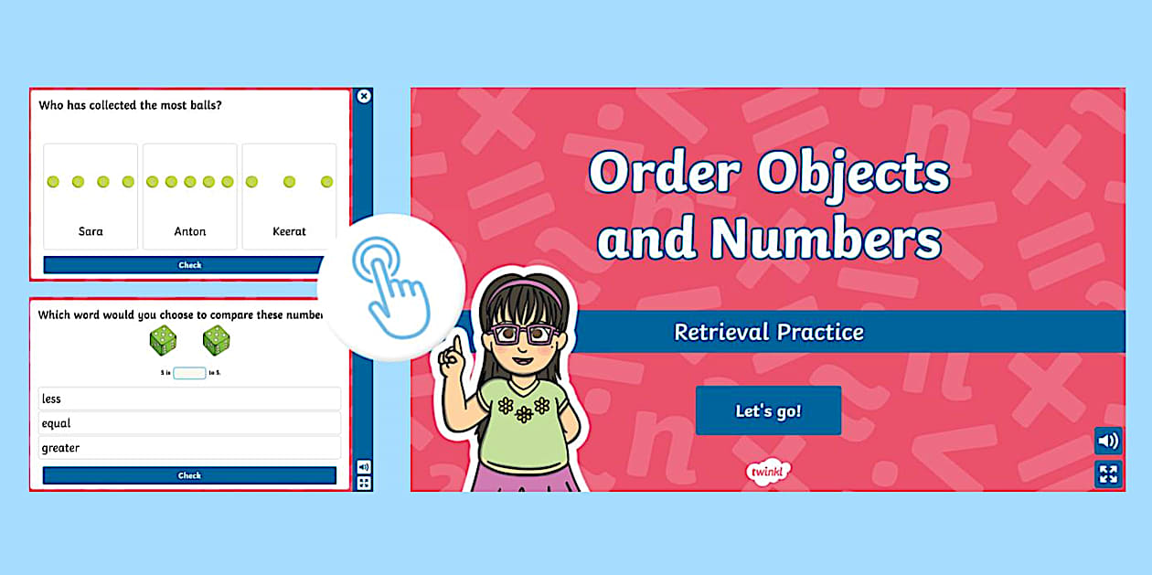 👉 Retrieval Practice: Order Objects and Numbers Maths Interactive Quiz