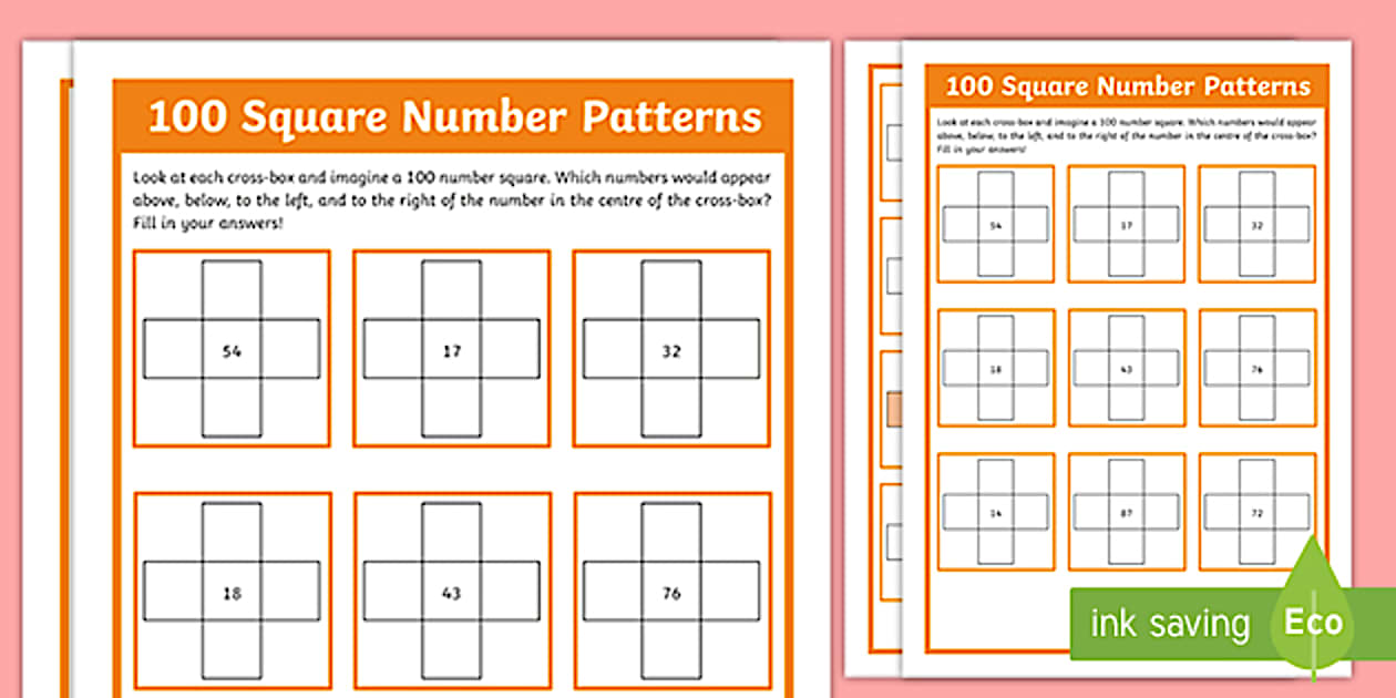 Editable 100 Square Number Patterns Worksheet - Twinkl