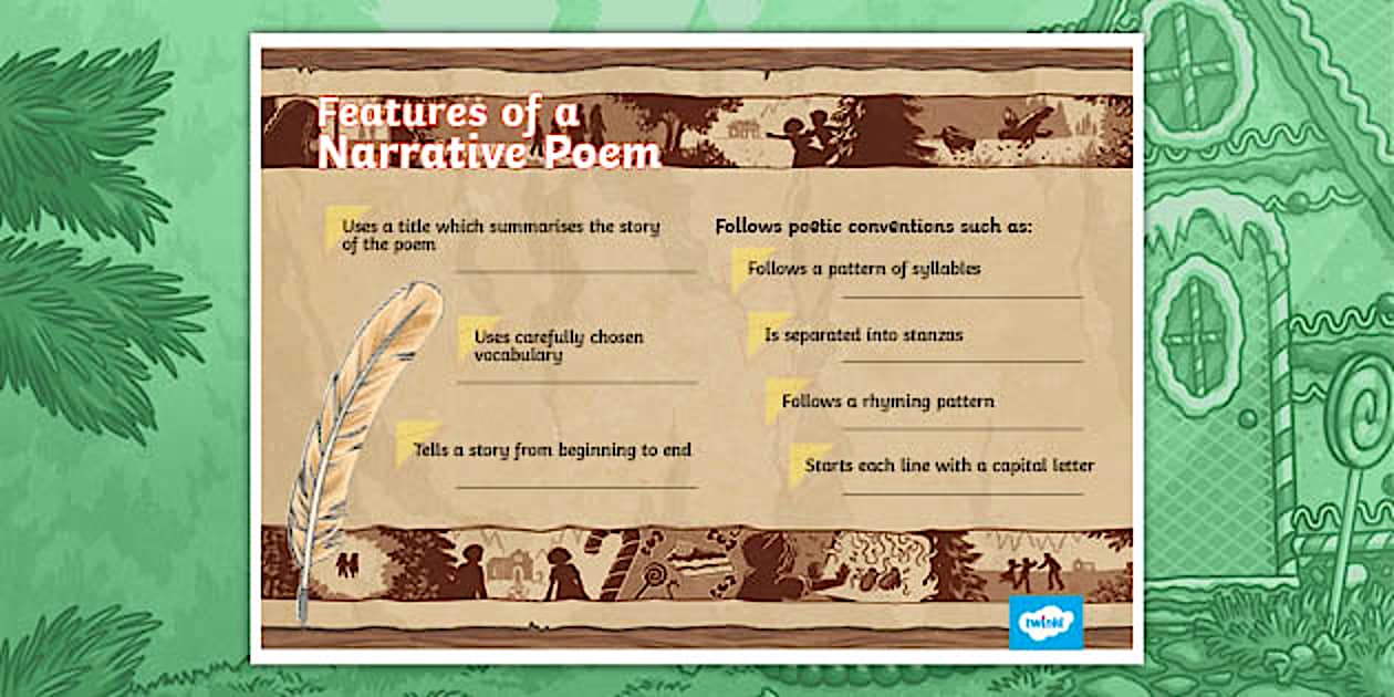 Features of a Narrative Poem Display Poster (teacher made)