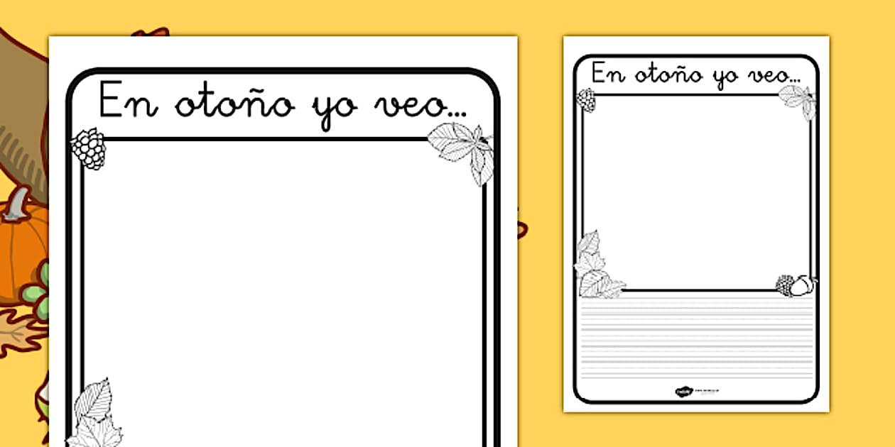 Pauta de escribir En otoño veo (Hecho por educadores)