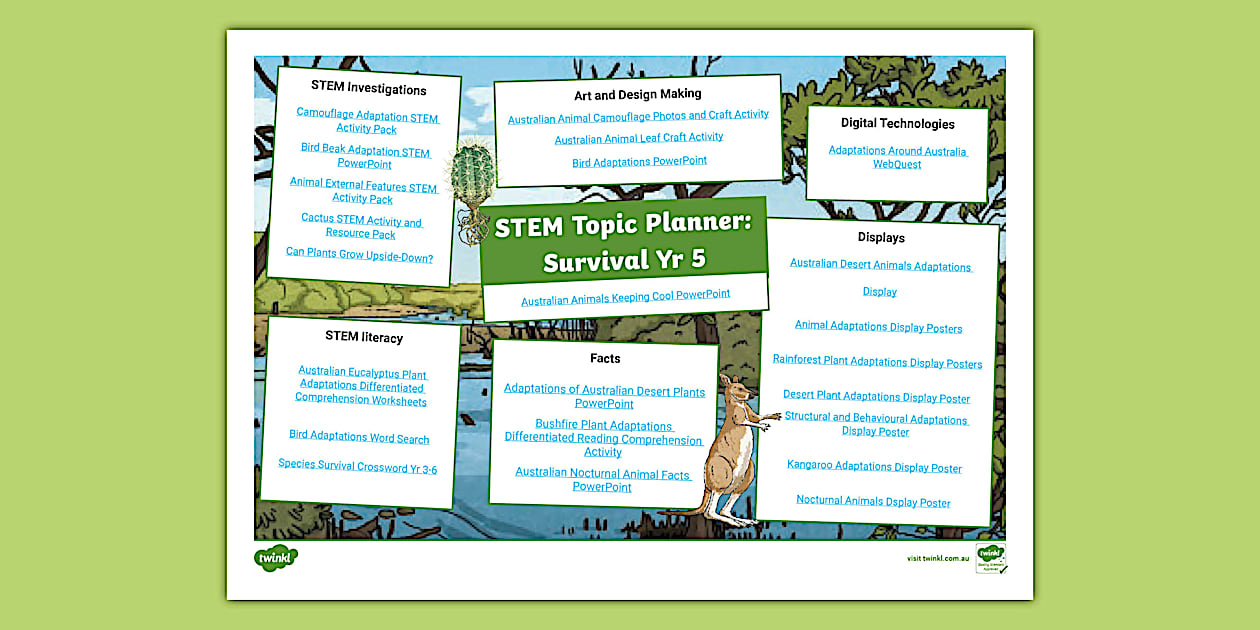 STEM Topic Planner: Survival Yr 5 (teacher made) - Twinkl
