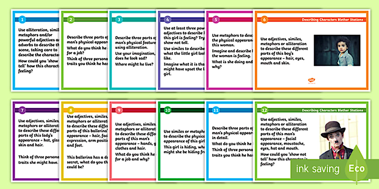 Describing Characters Second Level Blether Stations - Twinkl