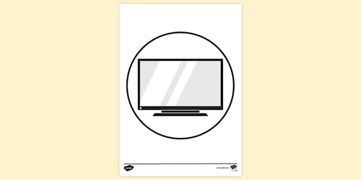 TV Icon Colouring | Colouring Sheets (teacher made) - Twinkl