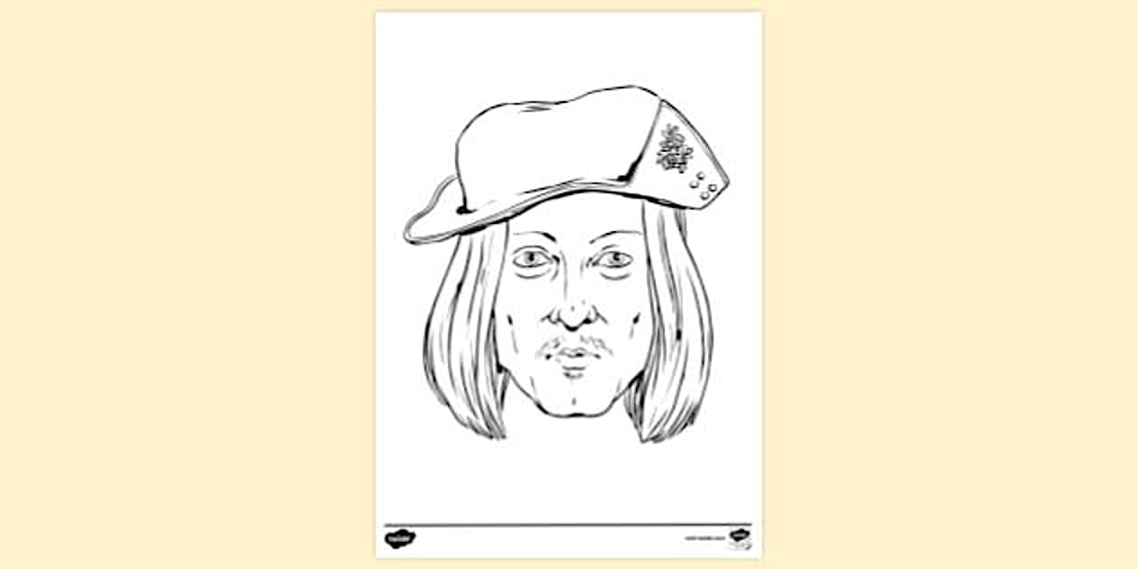 James IV of Scotland Roleplay Mask Colouring Sheet Colouring | Colouring