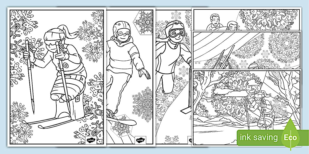 Winter Para-Games Mindfulness Colouring Pages (teacher made)