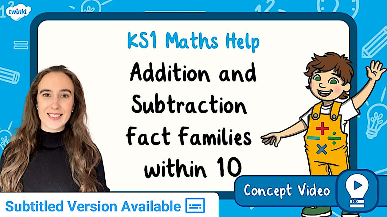 👉 Addition and Subtraction Fact Families within 10 | KS1 Maths Concept ...