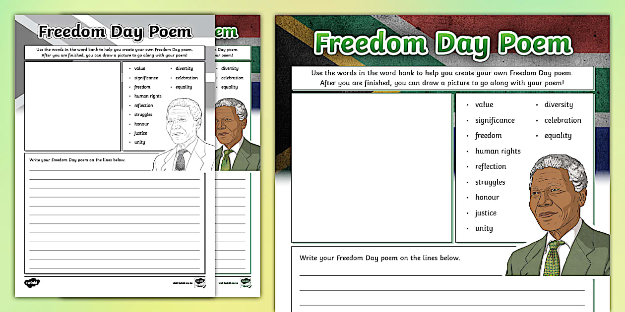 Freedom Day Poem Writing Template (teacher made) - Twinkl
