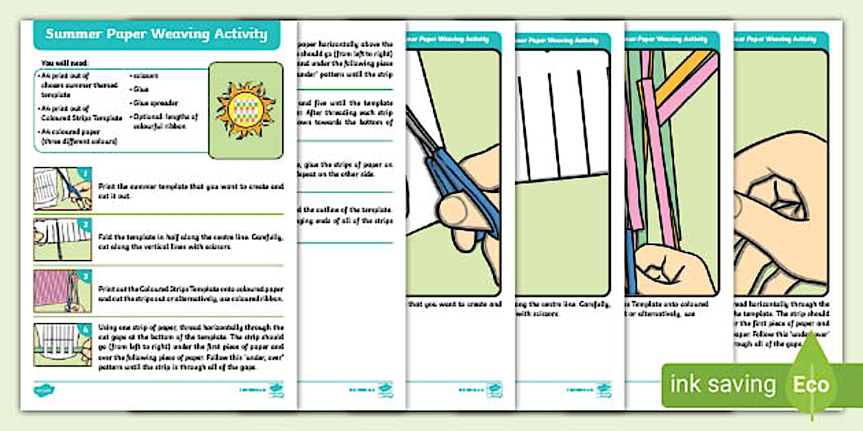 Summer Paper Weaving Activity - Craft (teacher made)